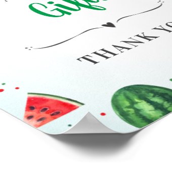Cards and Gifts Summer Watermelon Party Theme Poster | Zazzle