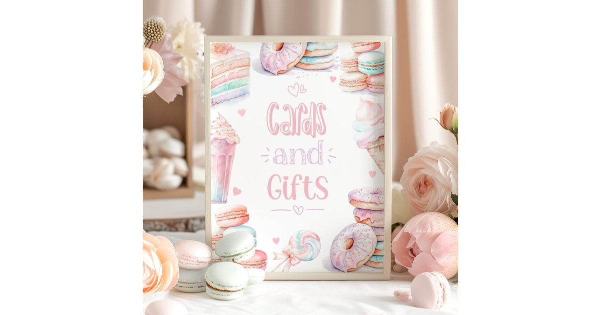 Cards and gifts Sweet pastel birthday Poster | Zazzle