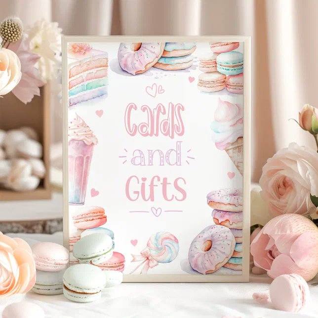 Cards and gifts Sweet pastel birthday Poster | Zazzle