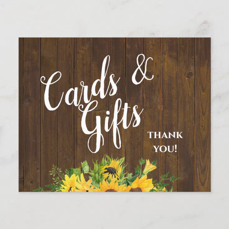 Cards and Gifts Thank You Rustic Wedding Sign | Zazzle