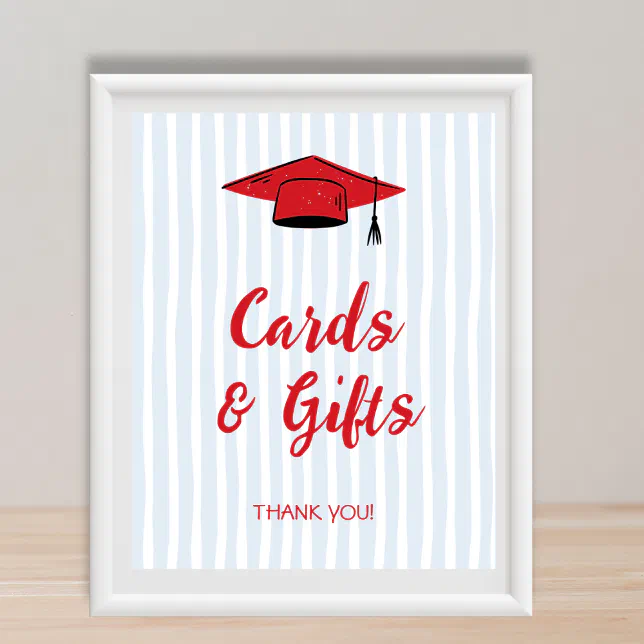 Cards & Gifts Grad Cap 2026 Graduation Party Poster | Zazzle