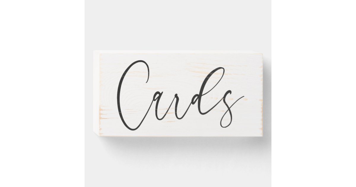 Cards Wooden Wedding Sign | Zazzle