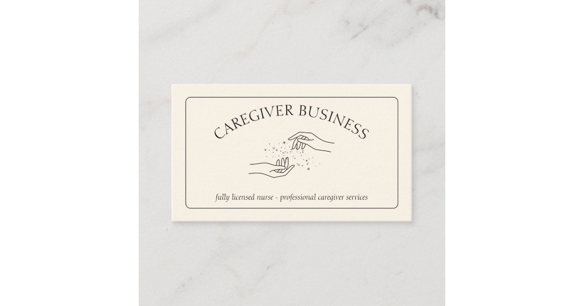 Caregiver Caregiving Adult Outpatient Nurse Hands Business Card | Zazzle