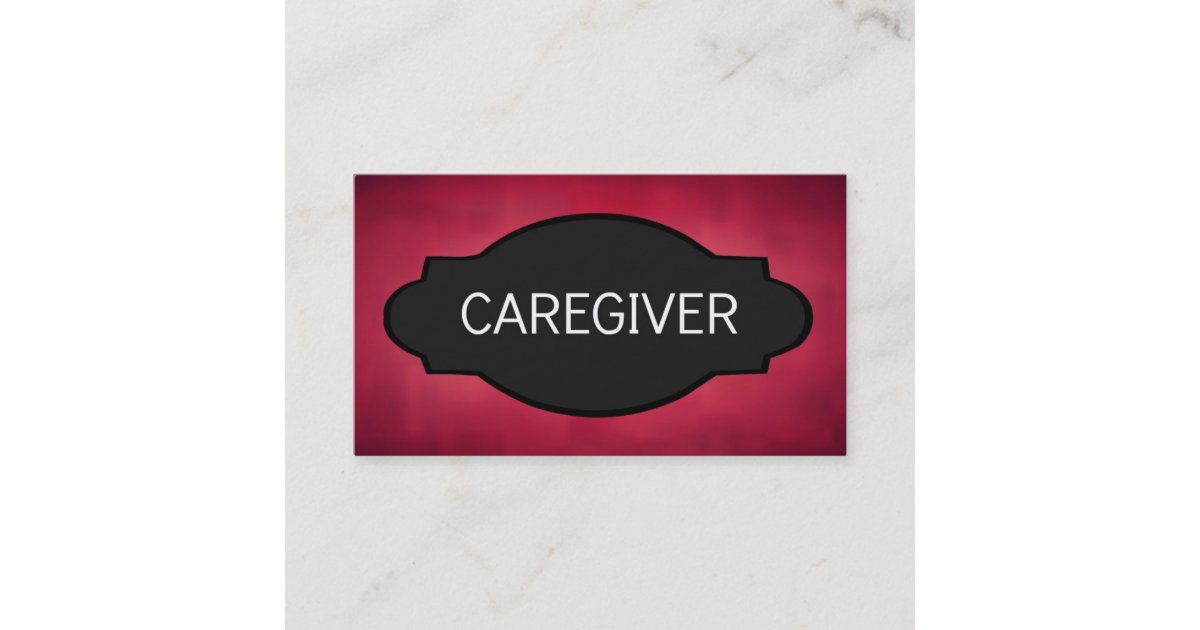Caregiver Elegant Name Plate Business Card | Zazzle