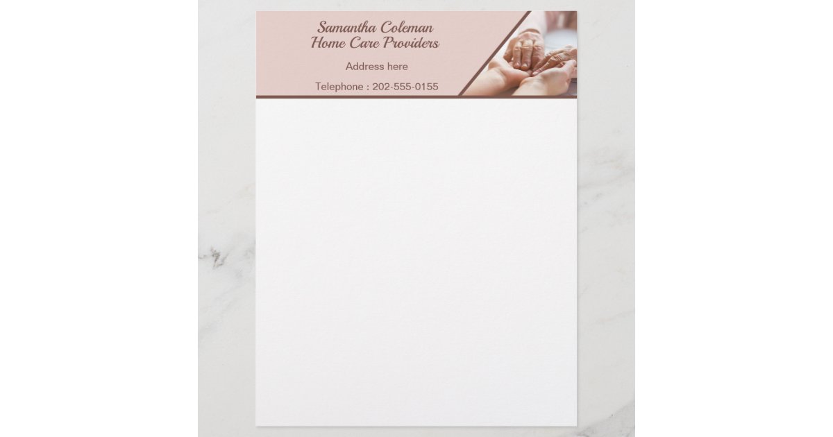 Caregiver Home Care Business Letterhead | Zazzle