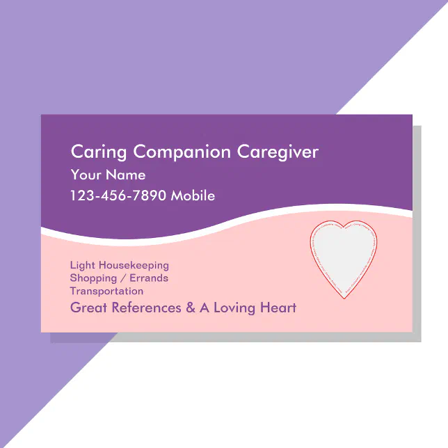 Caregiver Home Health Business Cards | Zazzle