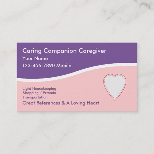 Caregiver Home Health Business Cards | Zazzle