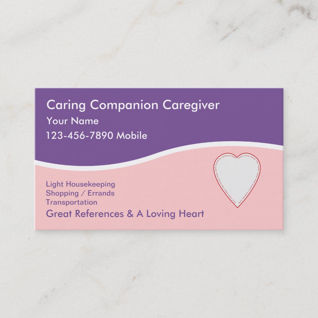 Caregiver Home Health Business Cards | Zazzle