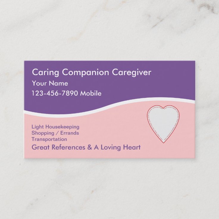 Caregiver Home Health Business Cards | Zazzle