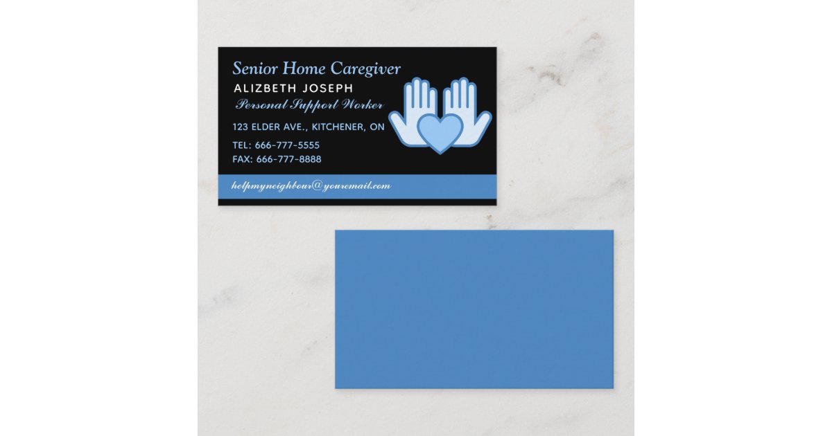Caregiver Home Help Business Card | Zazzle