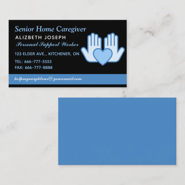 Caregiver Home Help Business Card | Zazzle