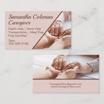 Caregiver Home Help Business Card | Zazzle