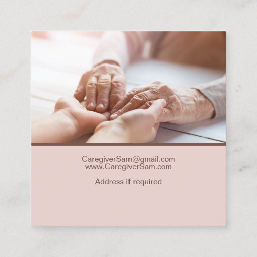 Caregiver Home Help Companionship Square Business Card | Zazzle
