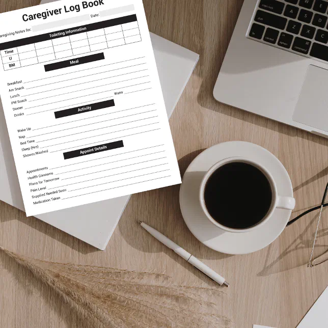 Caregiver Log, Caregiving, Aging Parents Notepad | Zazzle