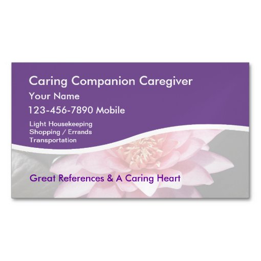 Caregiver Lotus Flower Design Business Card Magnet | Zazzle