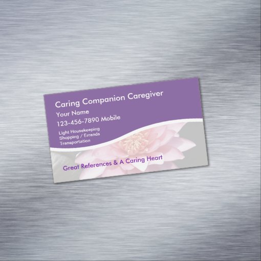 Caregiver Lotus Flower Design Business Card Magnet | Zazzle