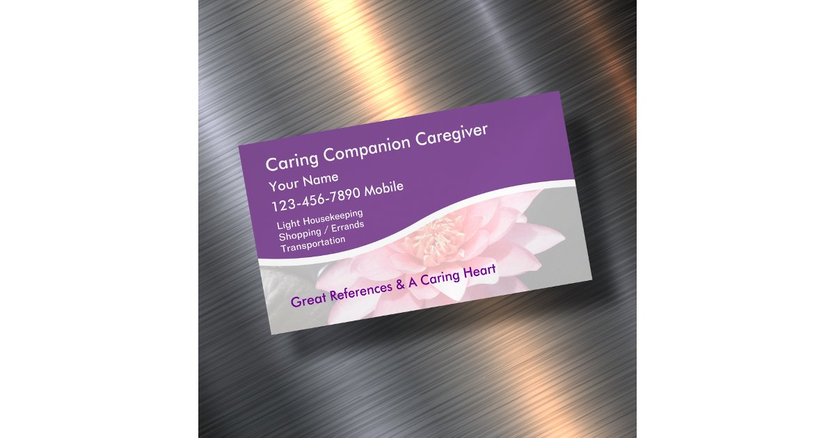 Caregiver Lotus Flower Design Business Card Magnet | Zazzle