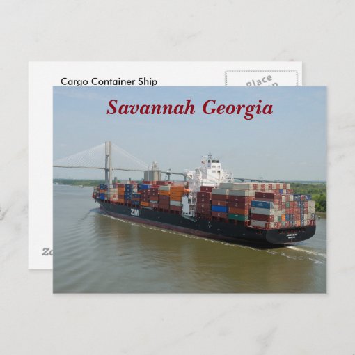 Cargo Container Ship Postcard | Zazzle