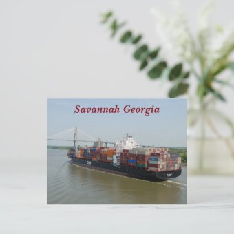 Cargo Container Ship Postcard | Zazzle