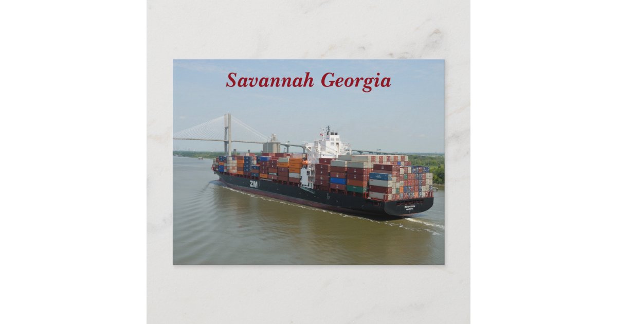 Cargo Container Ship Postcard | Zazzle