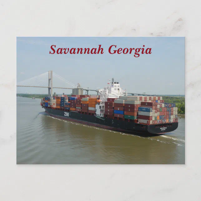 Cargo Container Ship Postcard | Zazzle