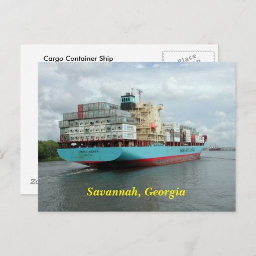 Cargo Container Ship Postcard | Zazzle