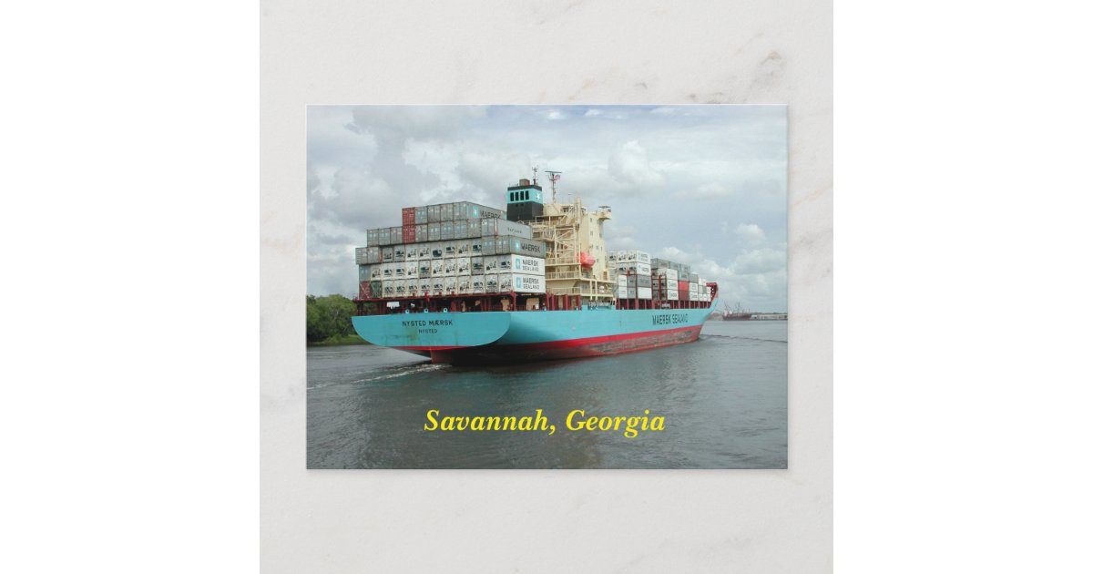 Cargo Container Ship Postcard | Zazzle