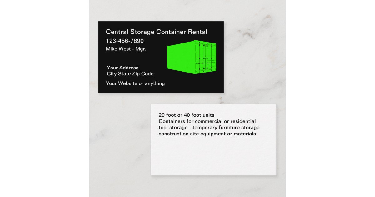 Cargo Container Storage Business Cards | Zazzle