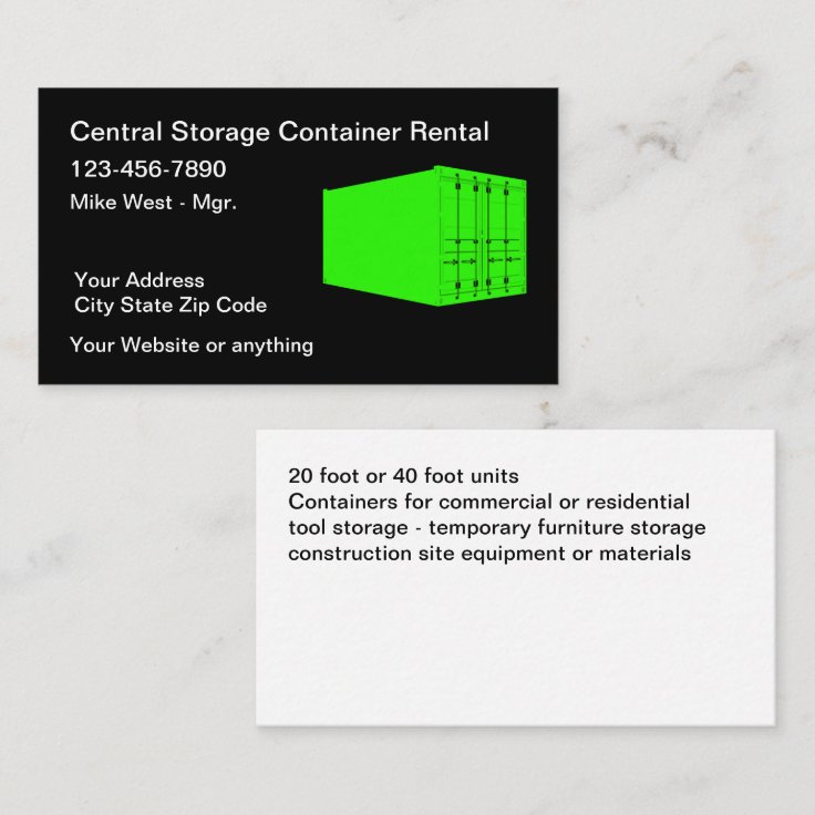 Cargo Container Storage Business Cards | Zazzle