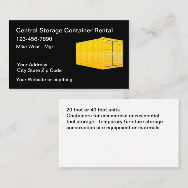 Cargo Container Storage Services Business Card | Zazzle
