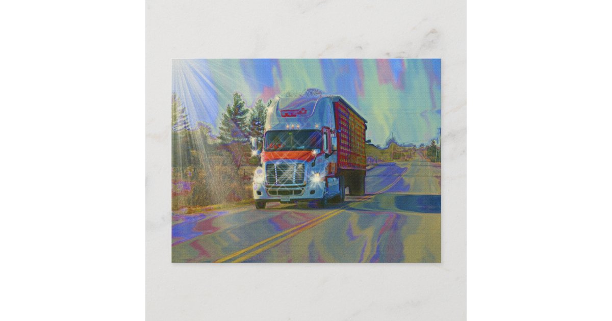 Cargo Lorry Big Rig Truckers Gifts Postcard | Zazzle