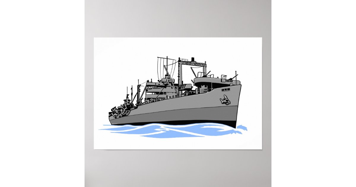 Cargo ship Marine Robin Poster | Zazzle