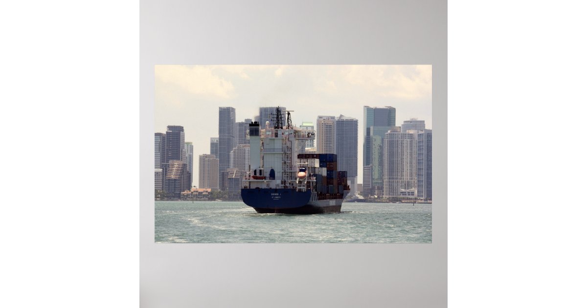 Cargo ship poster | Zazzle
