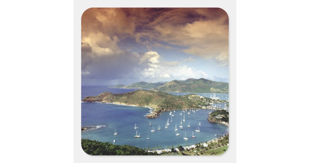 Caribbean, Antigua. Square Sticker | Zazzle