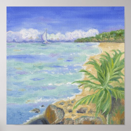 Caribbean Beach art print | Zazzle.com