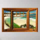 Caribbean Beach Fake Window Illusion Poster | Zazzle