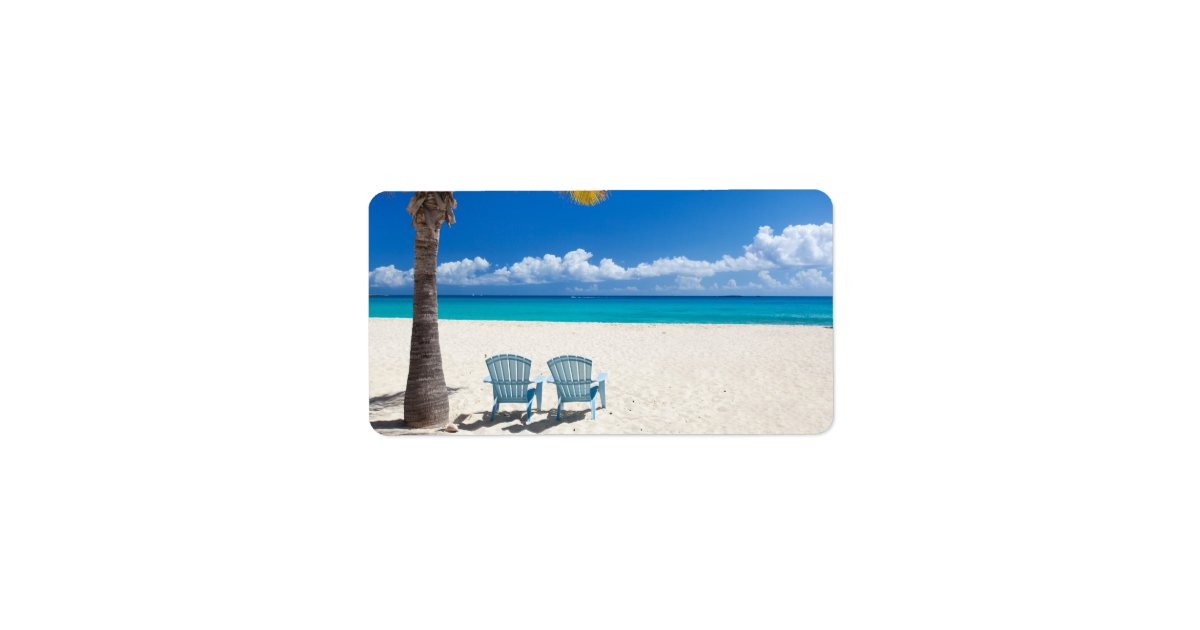 Caribbean beach label | Zazzle