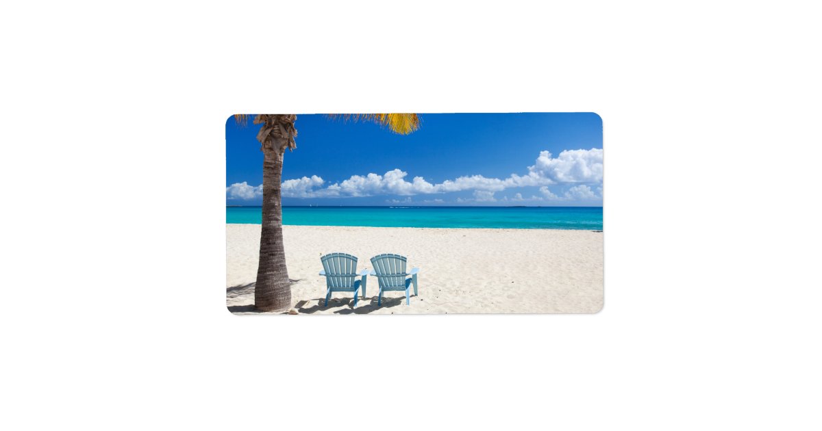 Caribbean beach label | Zazzle
