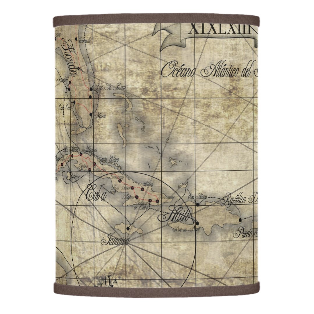 Caribbean - old map lamp shade | Zazzle