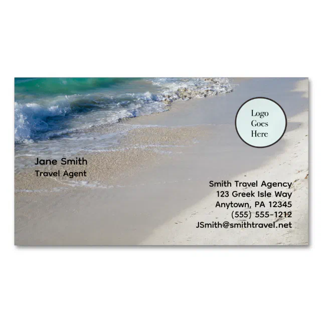 Caribbean Sea Beach Scene Logo Business Card | Zazzle