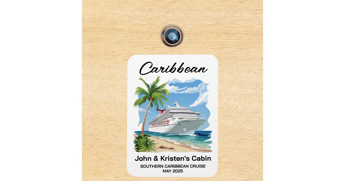 Caribbean Tropical Cruise Ship Stateroom Magnet | Zazzle