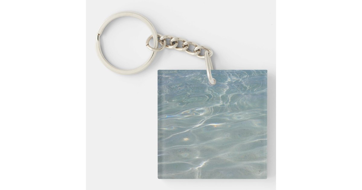 Caribbean Water Abstract Blue Nature Keychain | Zazzle