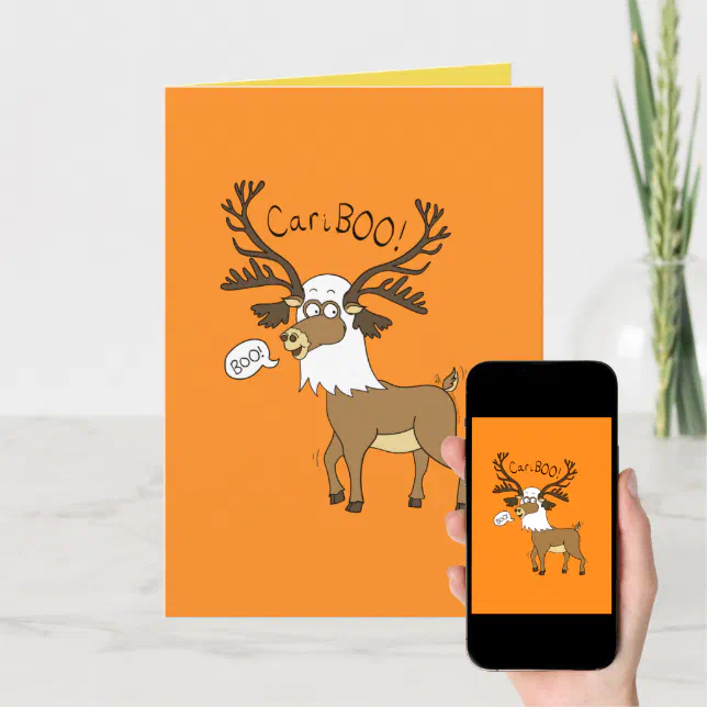 CariBOO Caribou - Funny Halloween Greeting Card | Zazzle
