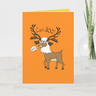 CariBOO Caribou - Funny Halloween Greeting Card | Zazzle