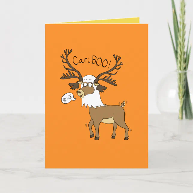 CariBOO Caribou - Funny Halloween Greeting Card | Zazzle
