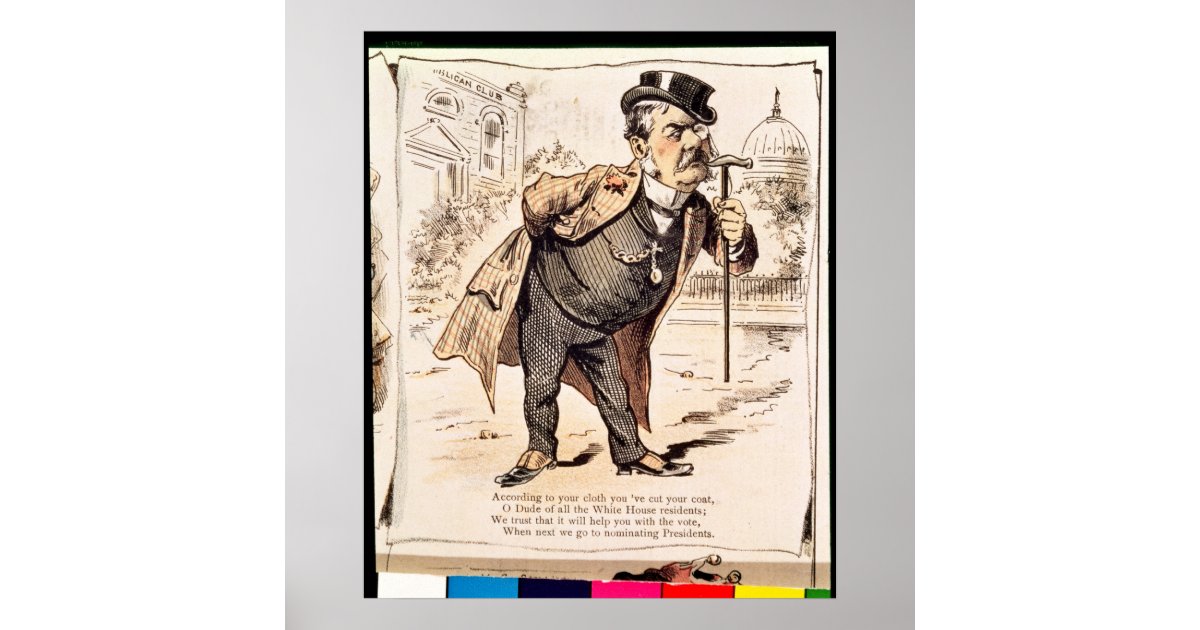 Caricature of Chester Alan Arthur, c.1883 Poster | Zazzle