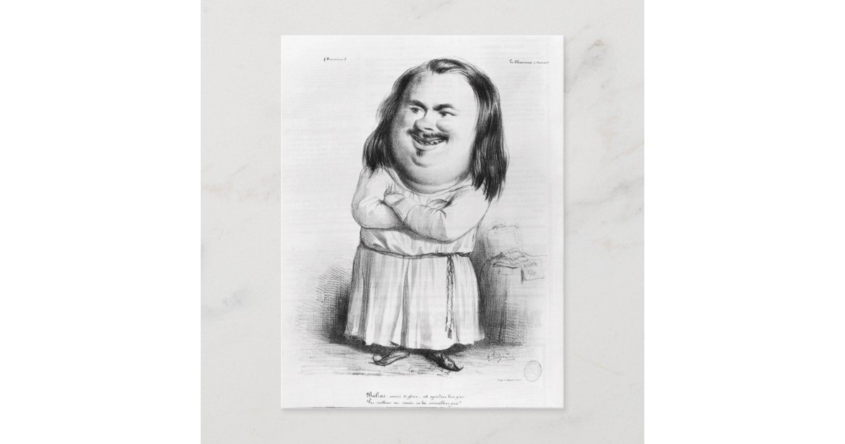 Caricature of Honore de Balzac Postcard | Zazzle