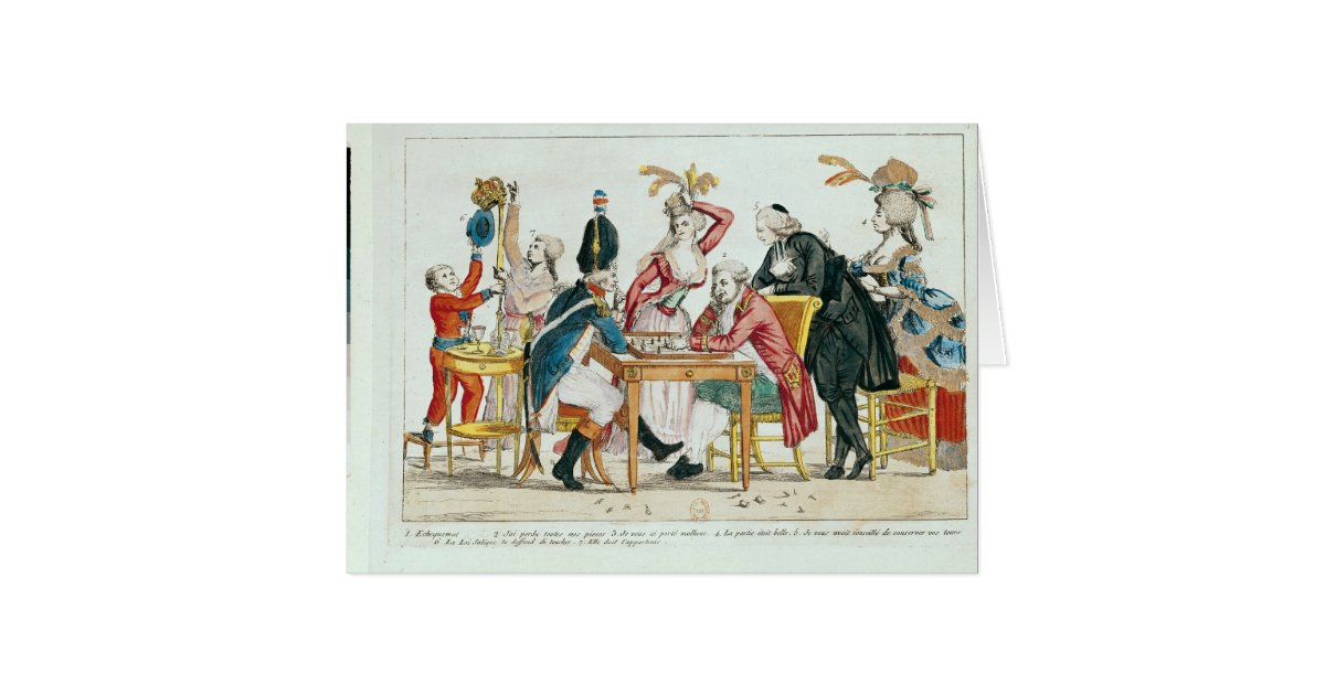Caricature of Louis XVI playing chess | Zazzle