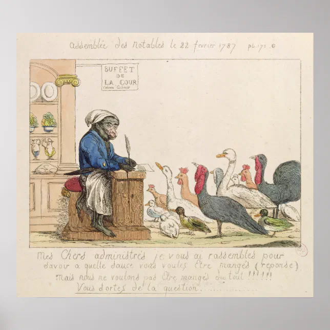 Caricature of the Assembly of Notables Poster | Zazzle