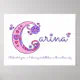 Carina initial C doodle heart art name meaning Poster | Zazzle